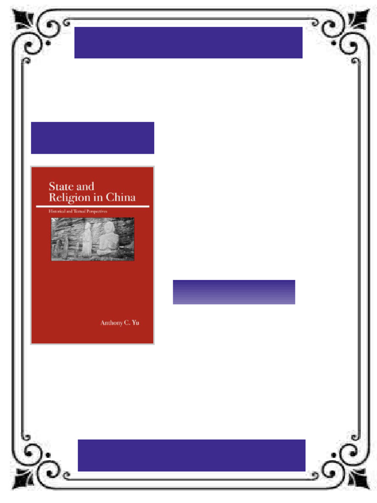 State and Religion in China Anthony C. Yu ebook raw pdf version | PDF