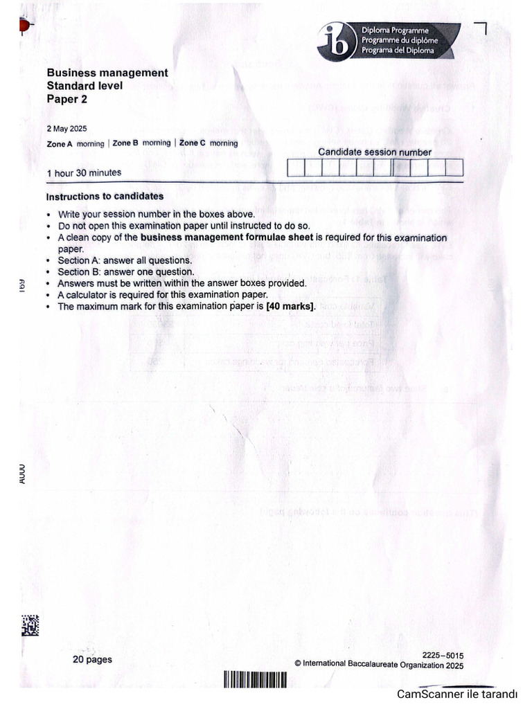 2025 May SL P2 | PDF