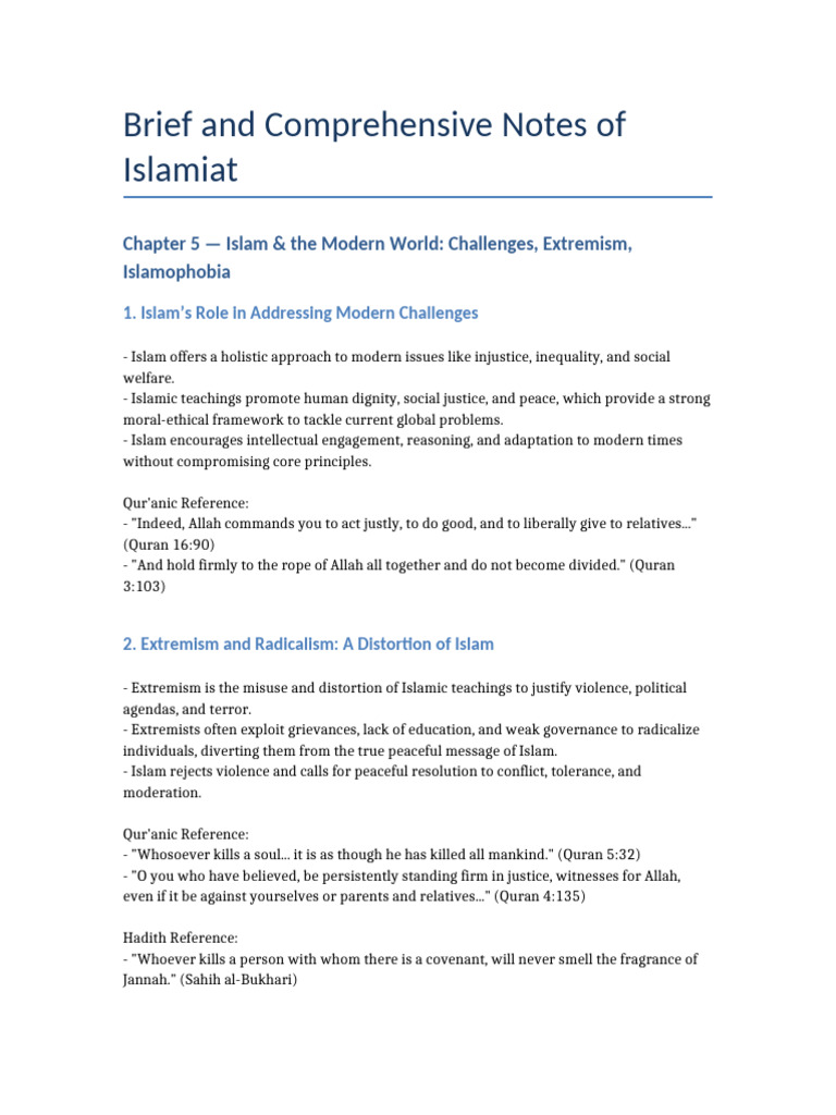 Islamiyat Brief Notes Updated | PDF | God In Islam | Quran