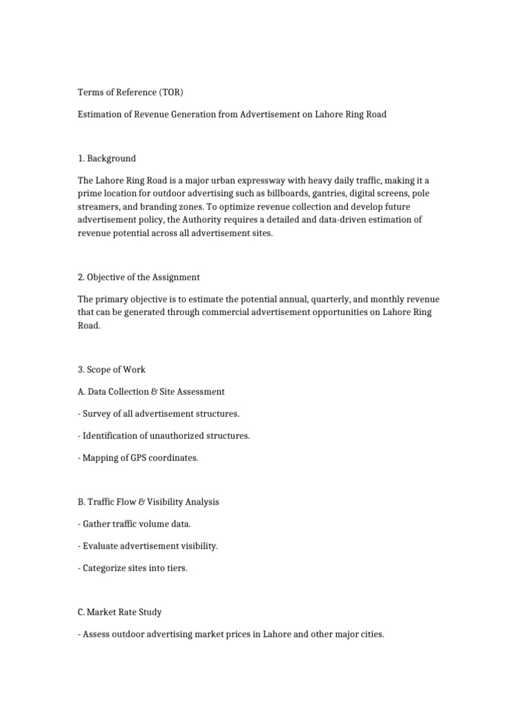 TOR Ring Road Advertisement | PDF