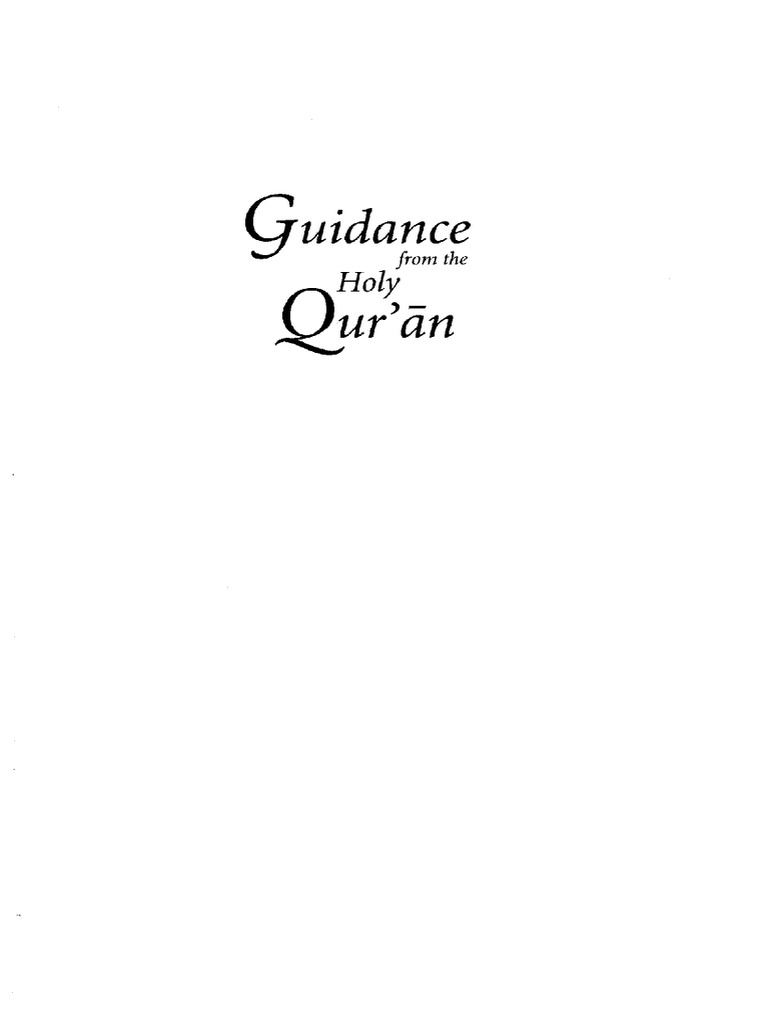 Guidance From The Holy Quran | PDF