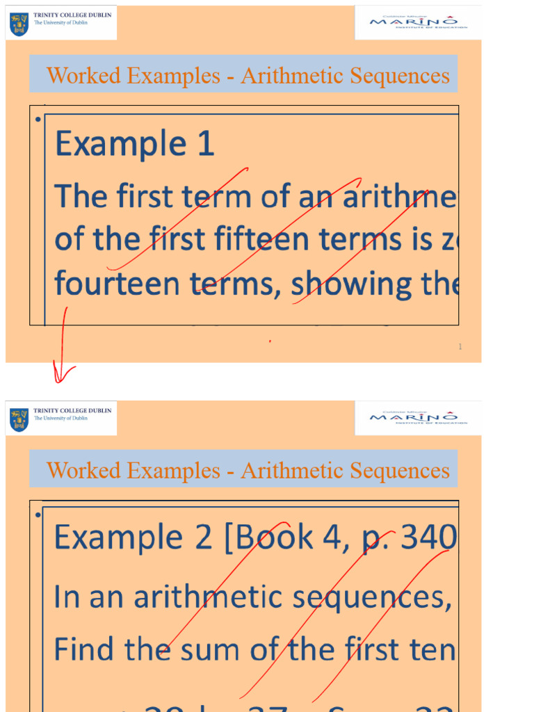 Arithmetic Sequences_Book 4_more Worked Examples (2) | PDF