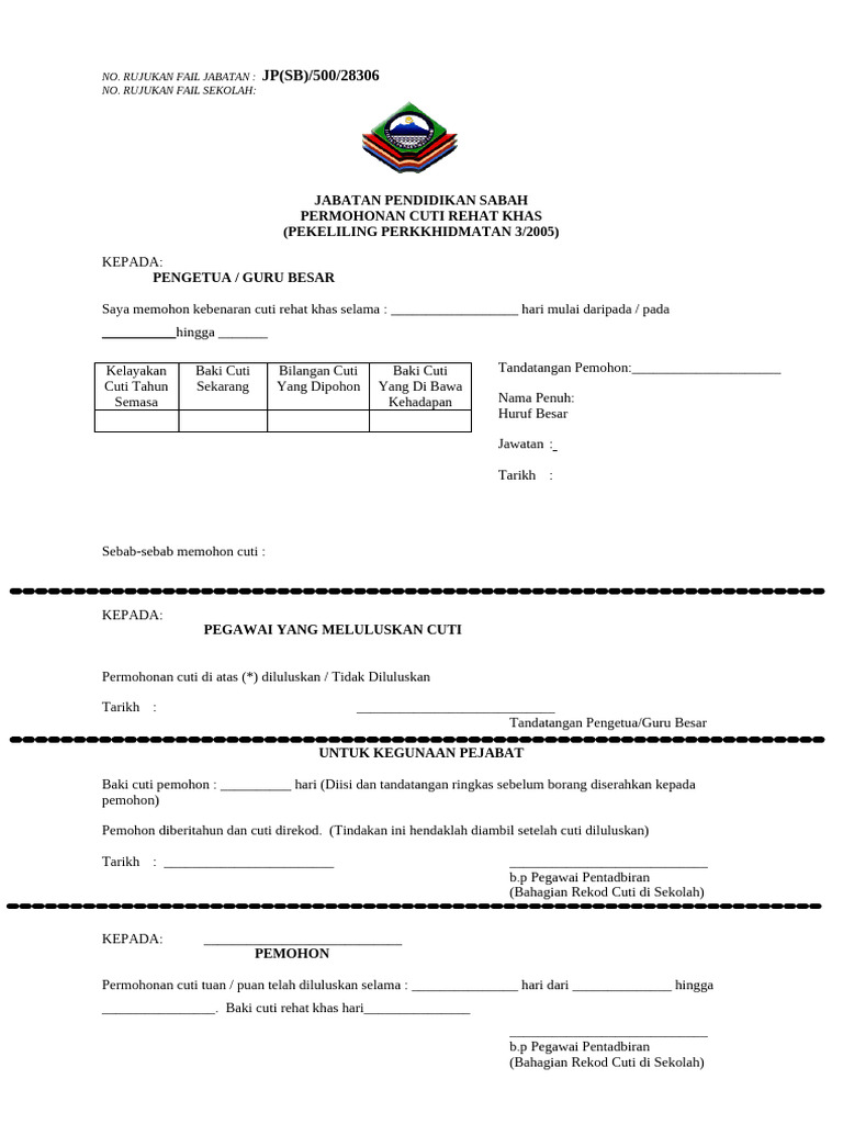 Borang CRK JPN Sabah | PDF