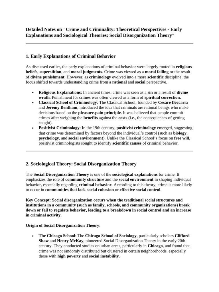 Social Disorganization Theory Explained | PDF | Criminology | Crimes
