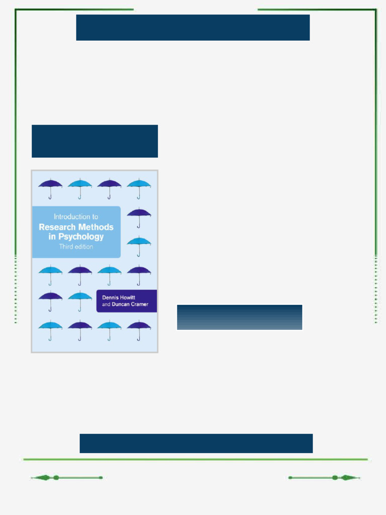 Introduction to Research Methods in Psychology 3rd Edition Dennis ...