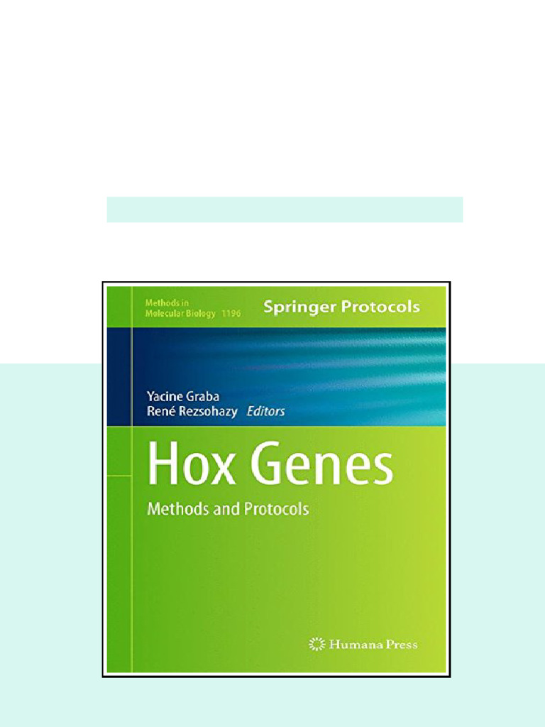 Hox Genes Methods and Protocols 1st Edition Yacine Graba - ebook and ...