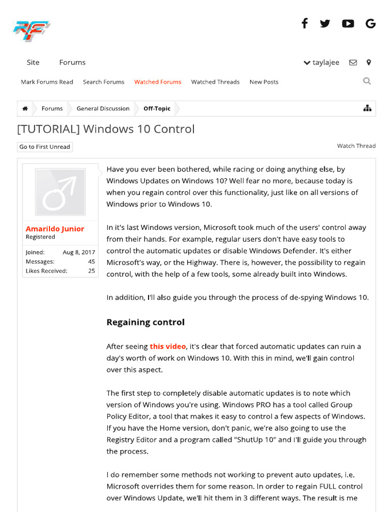 Windows 10 Control _ Studio-397 Forum | PDF