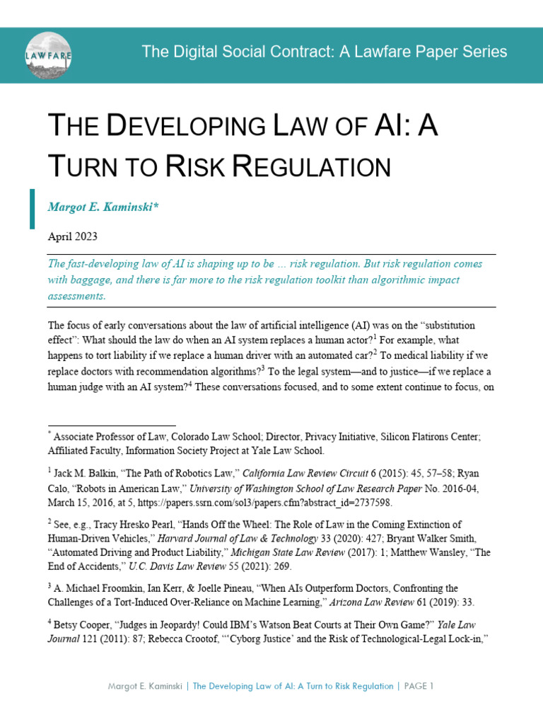 AI Risk Regulation: Challenges & Strategies | PDF | Artificial ...