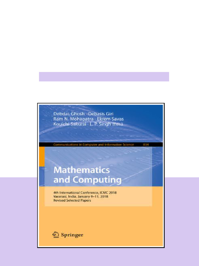 Mathematics And Computing 1st Ed Debdas Ghosh Debasis Giri Ram N ...