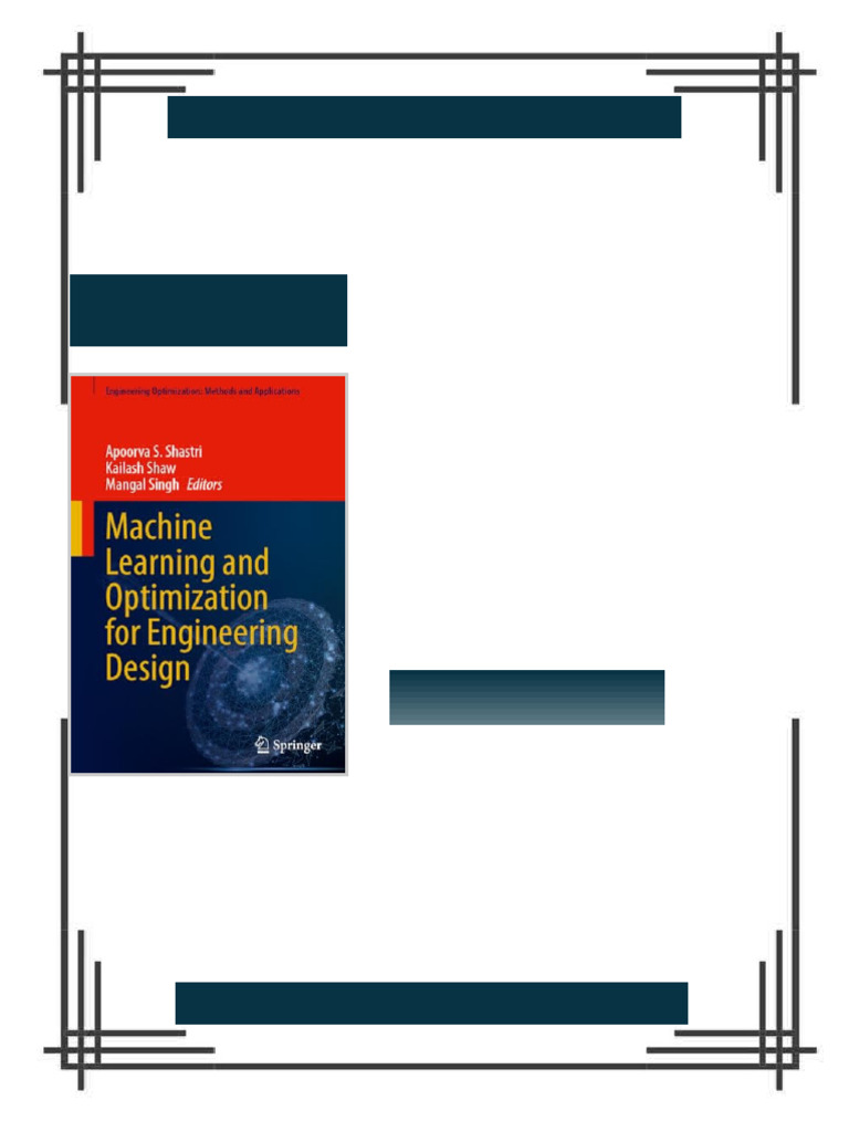 Machine Learning and Optimization for Engineering Design 1st Edition ...