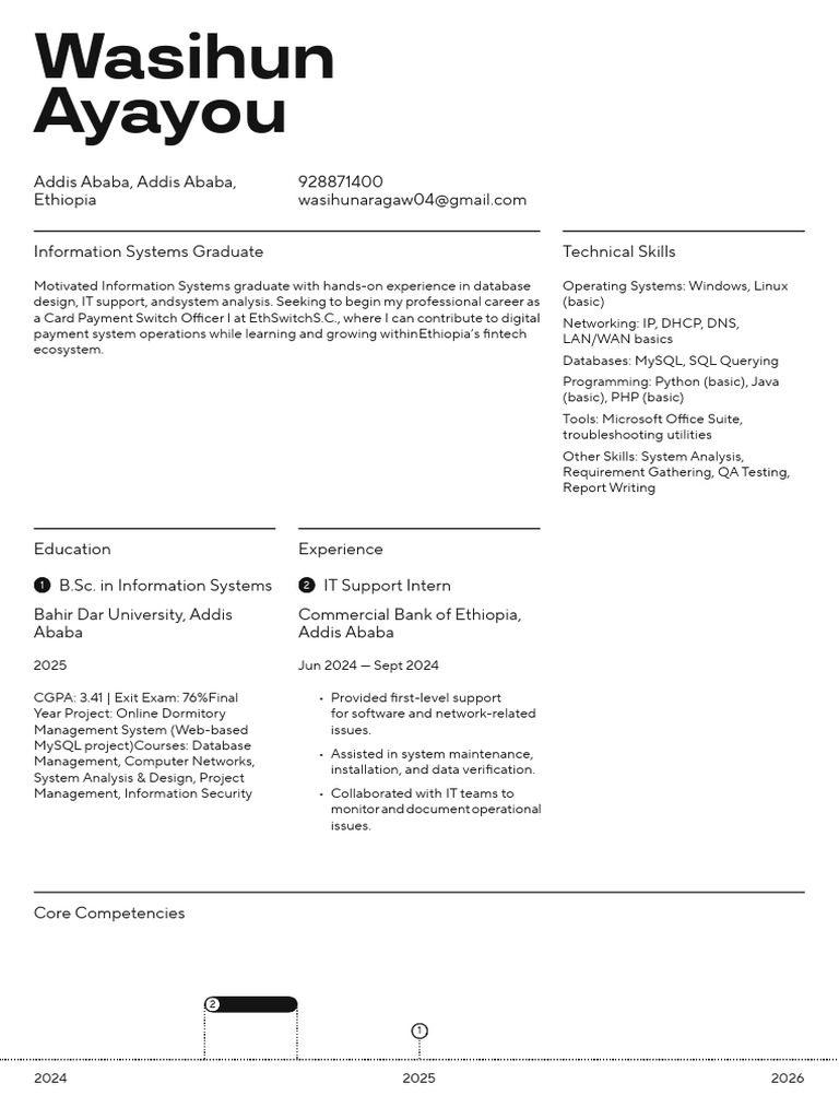 Wasihun Ayayou - Information Systems Graduate | PDF | Databases | My Sql