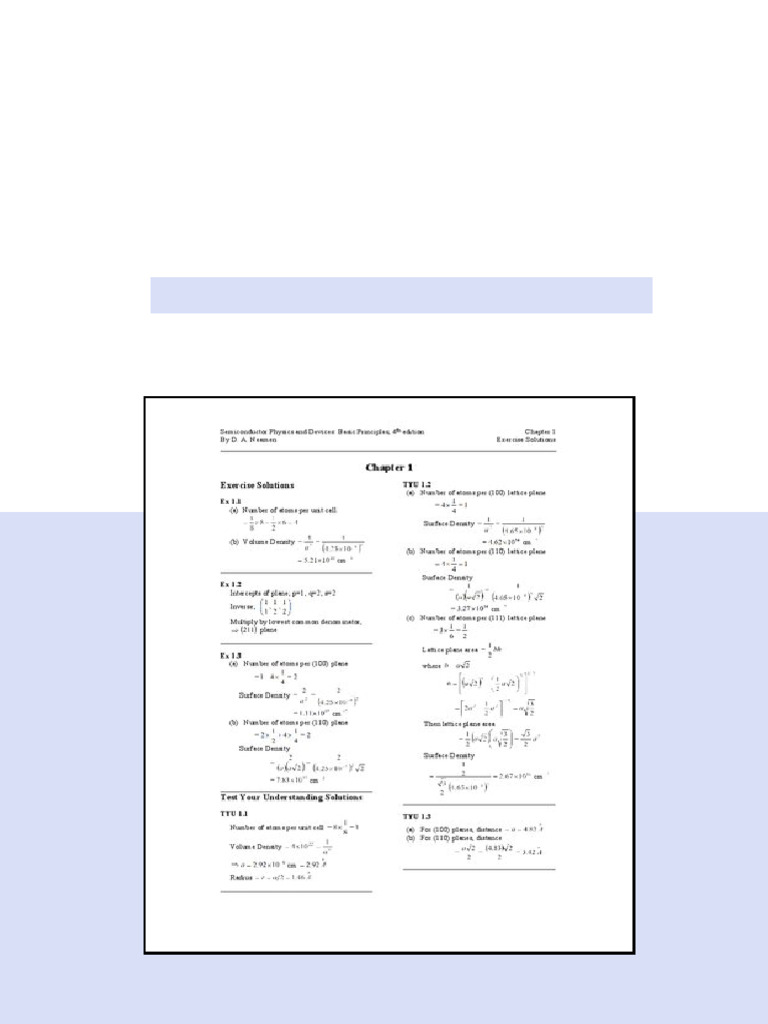 (Ebook) Semiconductor Physics and Devices - Solution Manual by Donald A. Neamen sample | PDF