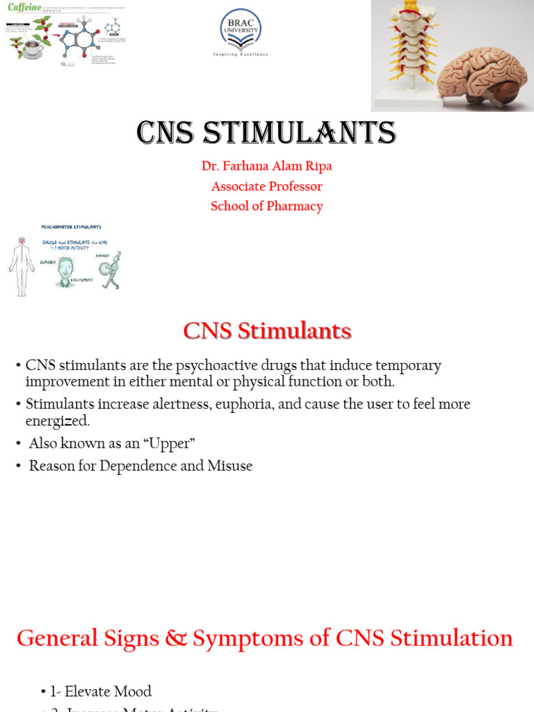 CNS Stimulants & Muscle Relaxants New | PDF | Stimulant | Nicotine