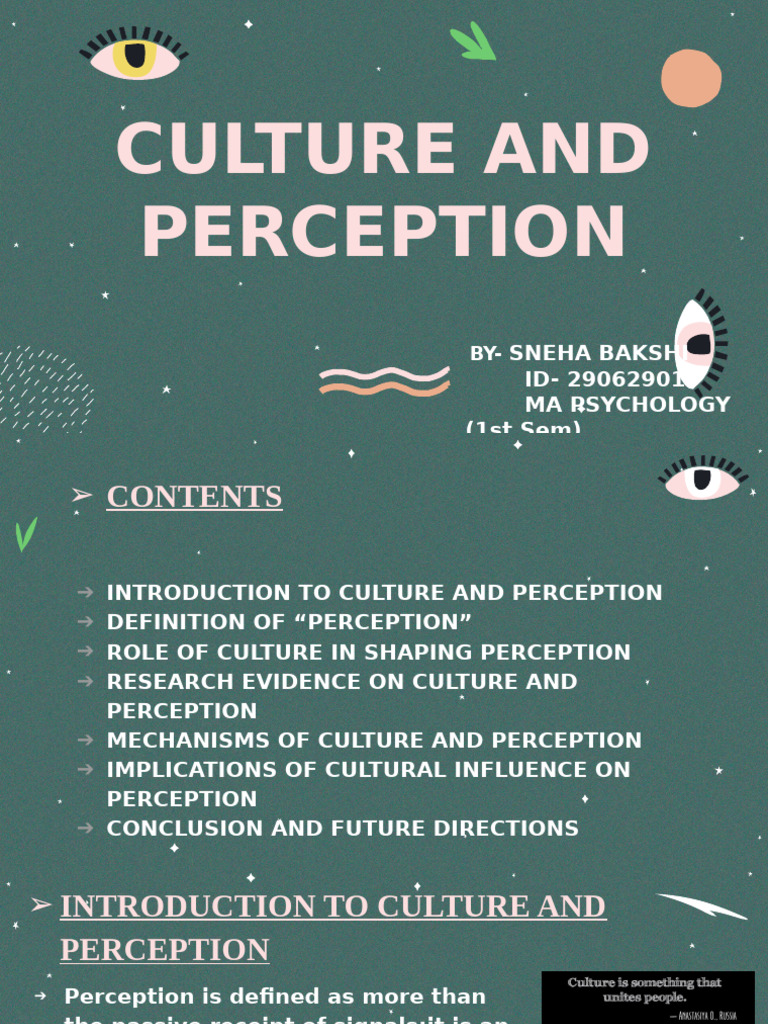 Culture's Impact on Perception Explained | PDF