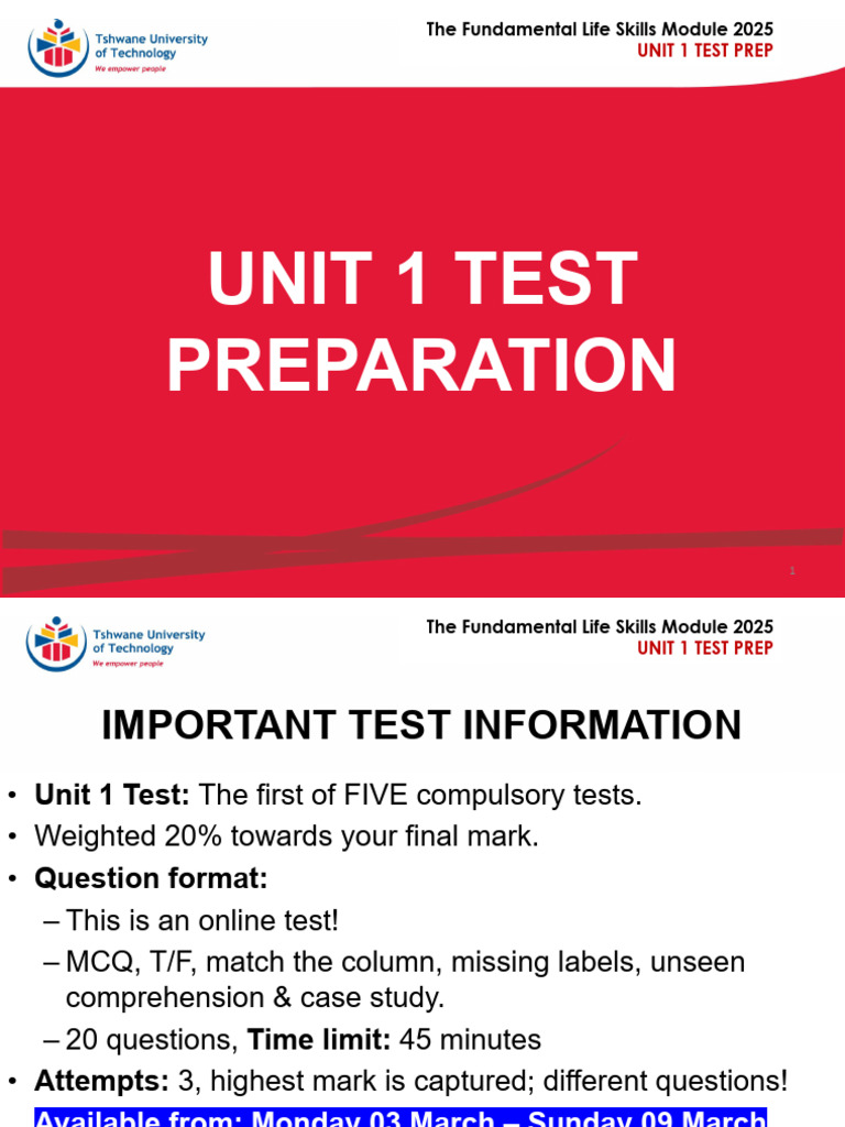 CA&M Unit 1 Test Prep Guide 2025 | PDF