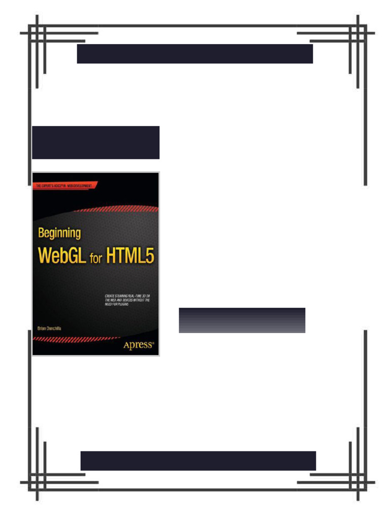 Beginning WebGL for HTML5 Expert s Voice in Web Development 1st ed ...