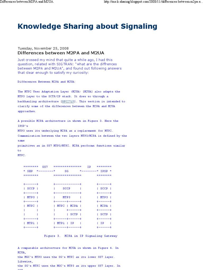 M2PA vs M2UA: Key Differences Explained | PDF | Internet Architecture ...