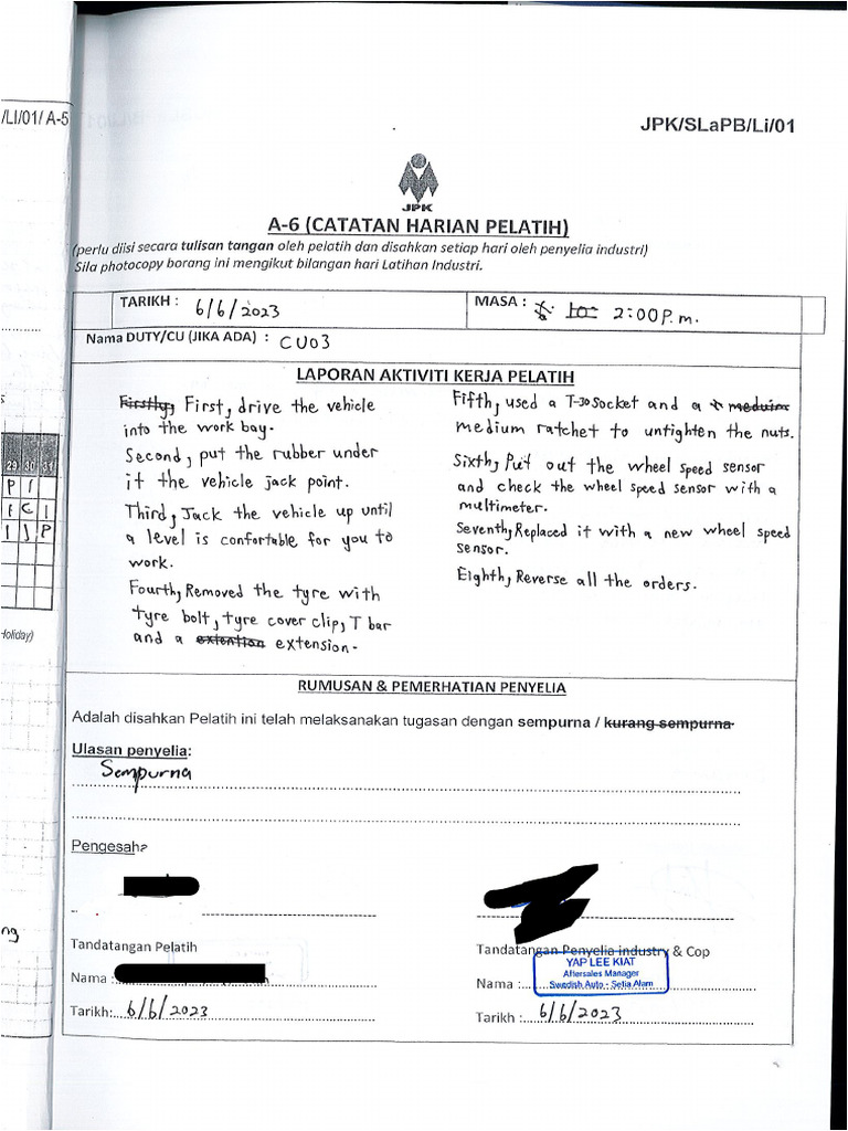 l3 Logbook Sample Editted -10192023090051 | PDF