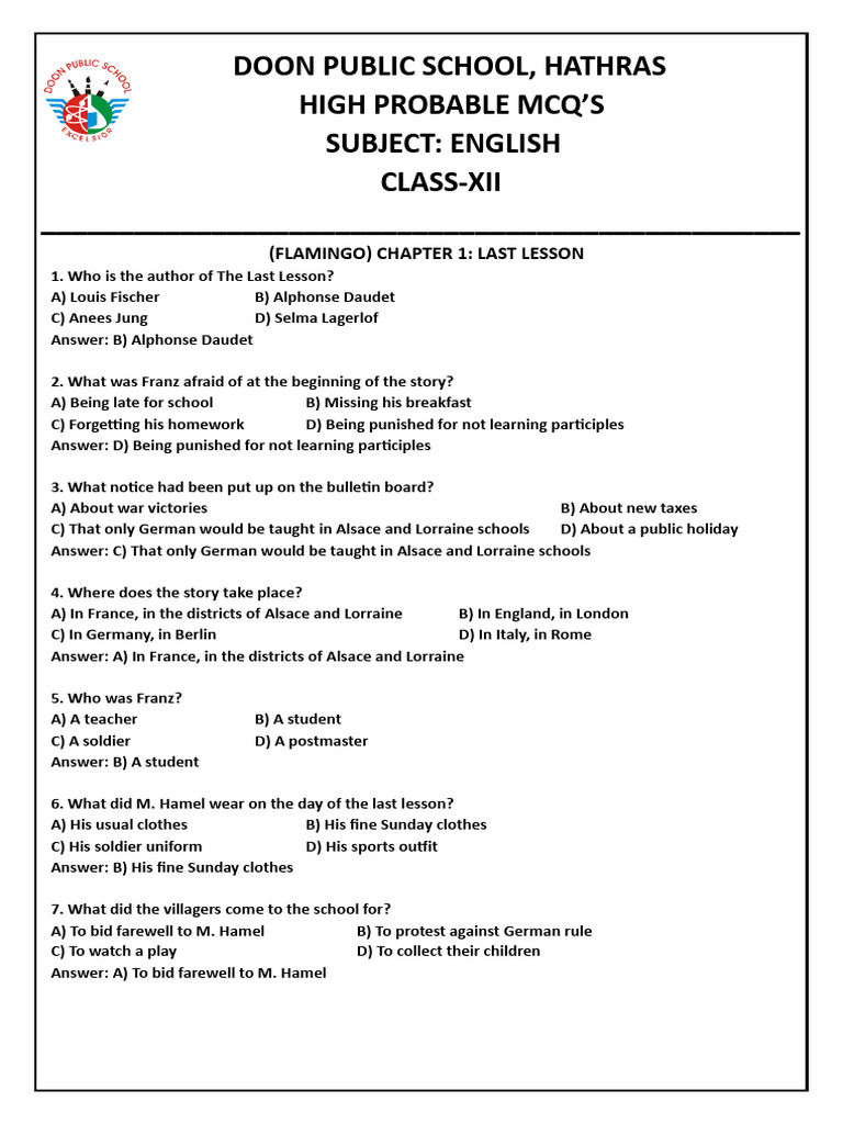 High Probable Mcq's Class-Xii | PDF | Mahatma Gandhi