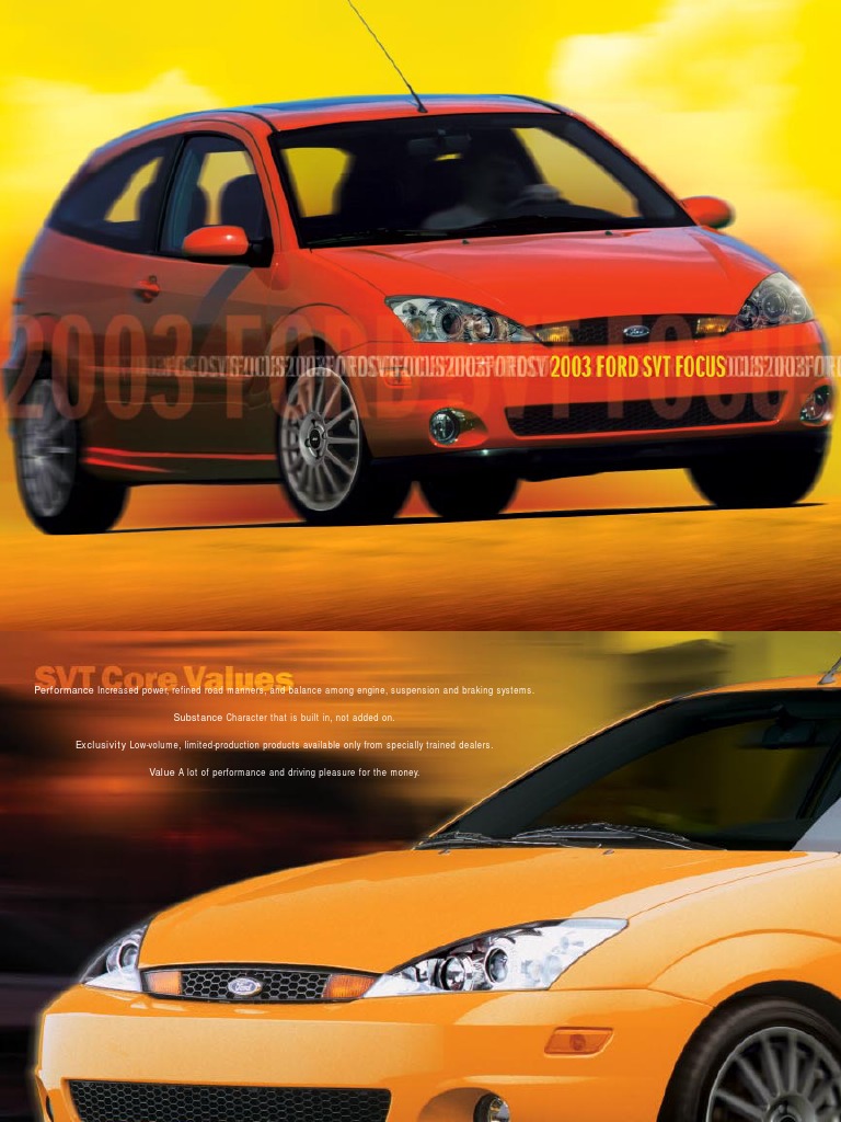 SVT Focus Brochure | PDF | Manual Transmission | Cylinder (Engine)