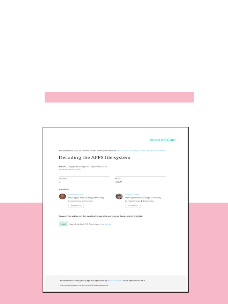 Decoding The Apfs File System Article In Press Copy Via Rg Kurt H ...