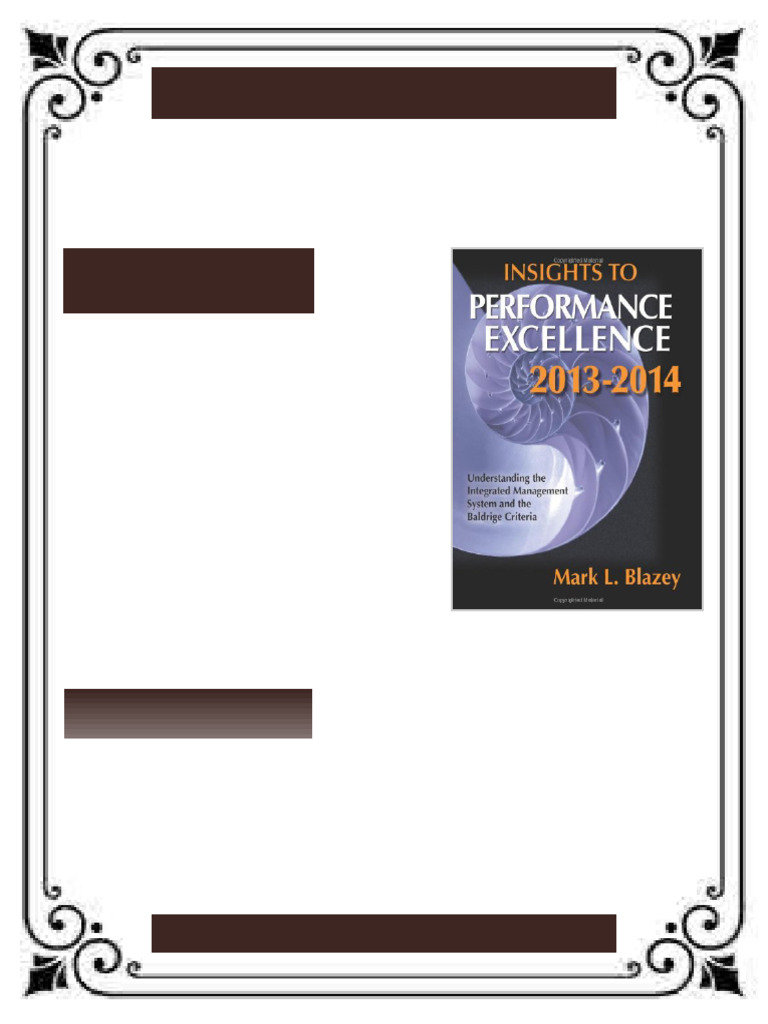 Insights to performance excellence 2013 2014 understanding the ...