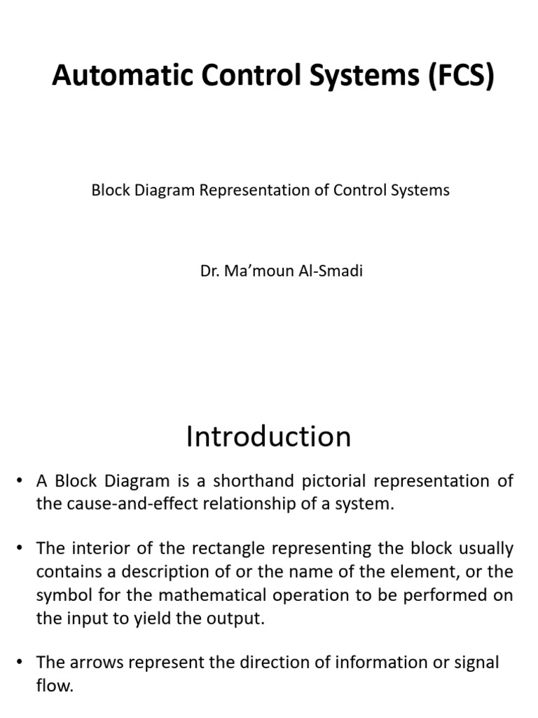 Block Diagram Representation of Control Systems | PDF | Control Theory ...