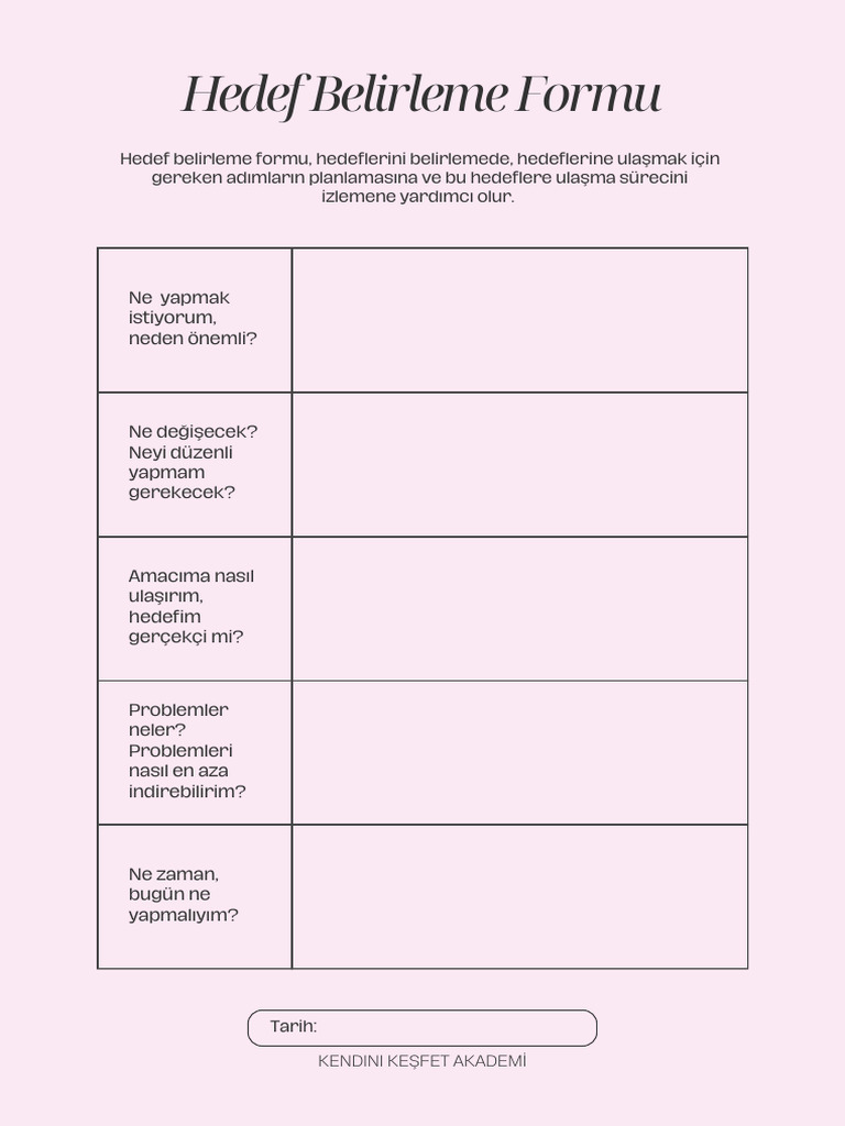 Hedef Belirleme Formu HEDİYE - 20251215 - 122501 - 0000 | PDF