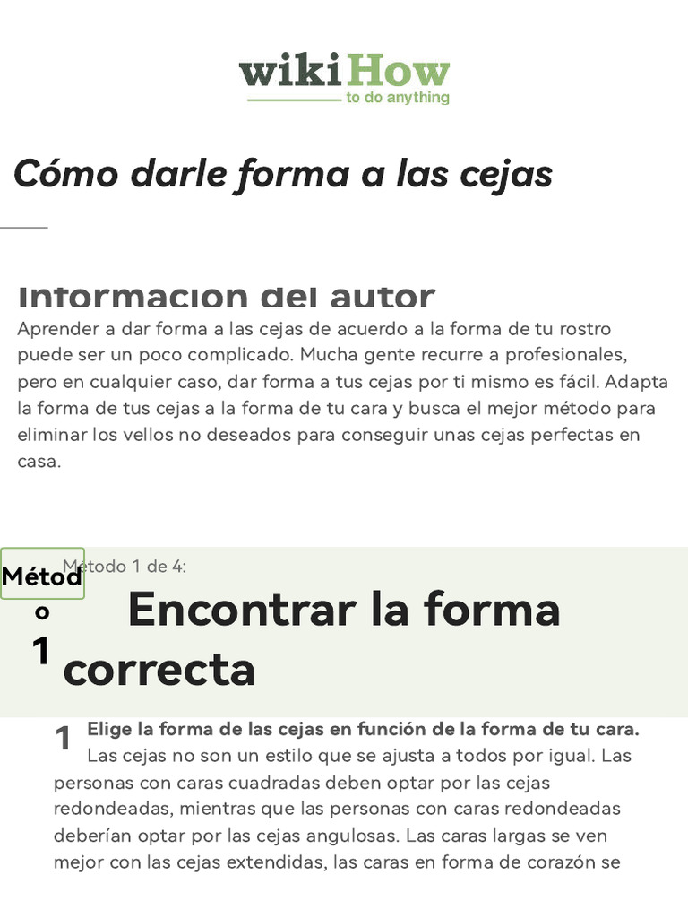 4 Formas de Darle Forma A Las Cejas - WikiHow | PDF | Pelo | Ceja