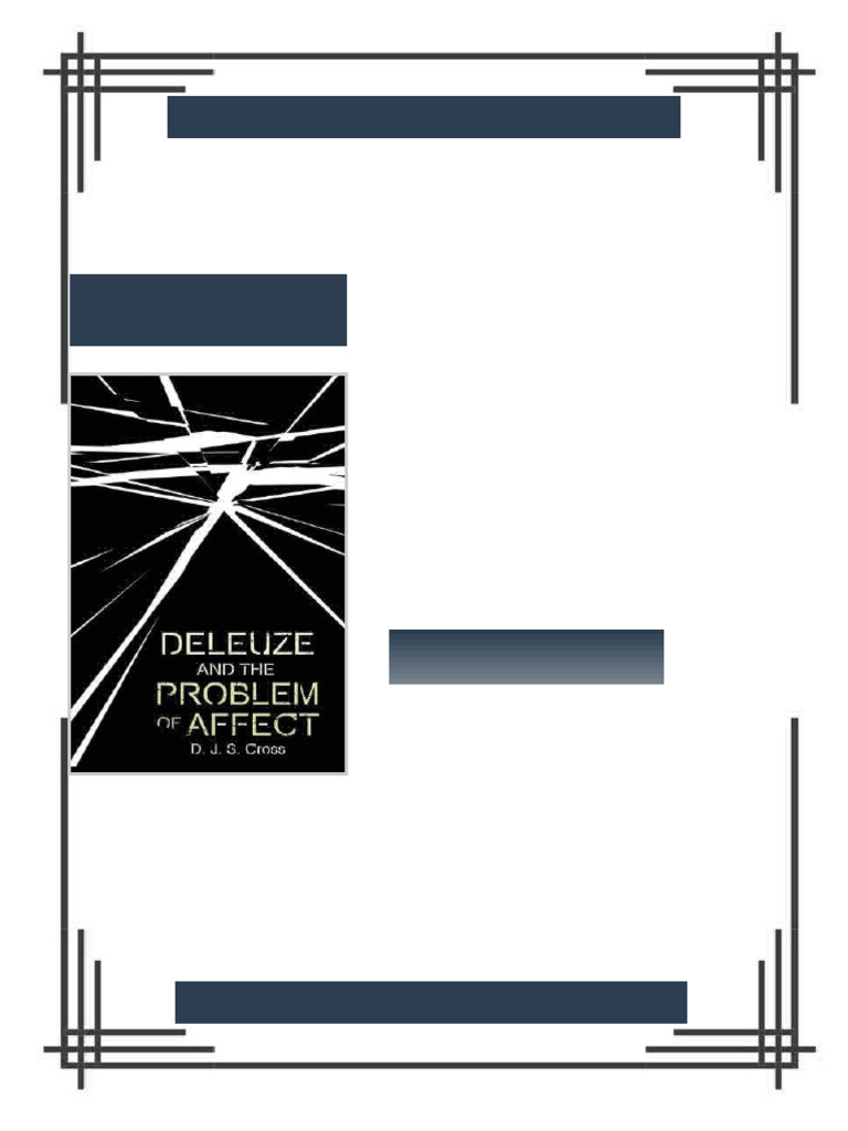 Deleuze and the Problem of Affect 1st Edition Cross ebook digital ...