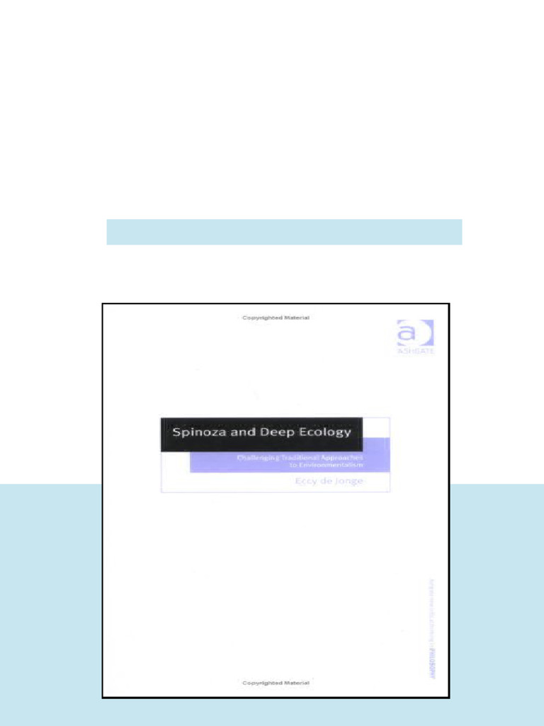 Spinoza And Deep Ecology Challenging Traditional Approaches To ...