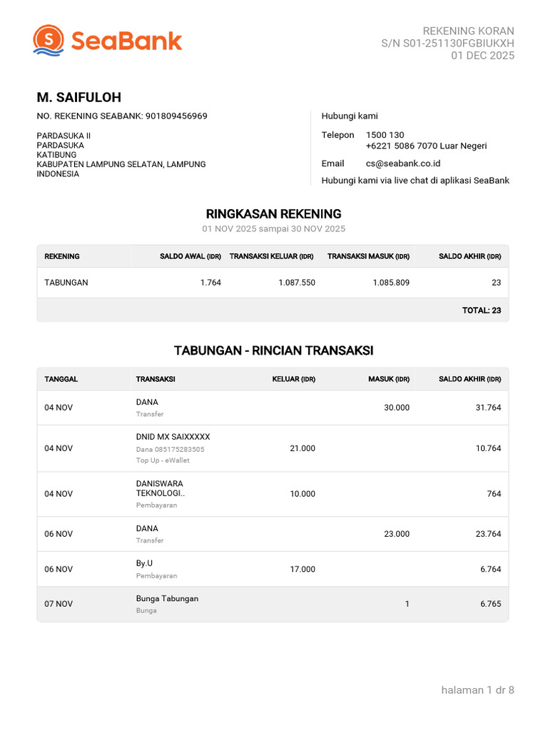Seabank Statement 20251225 | PDF