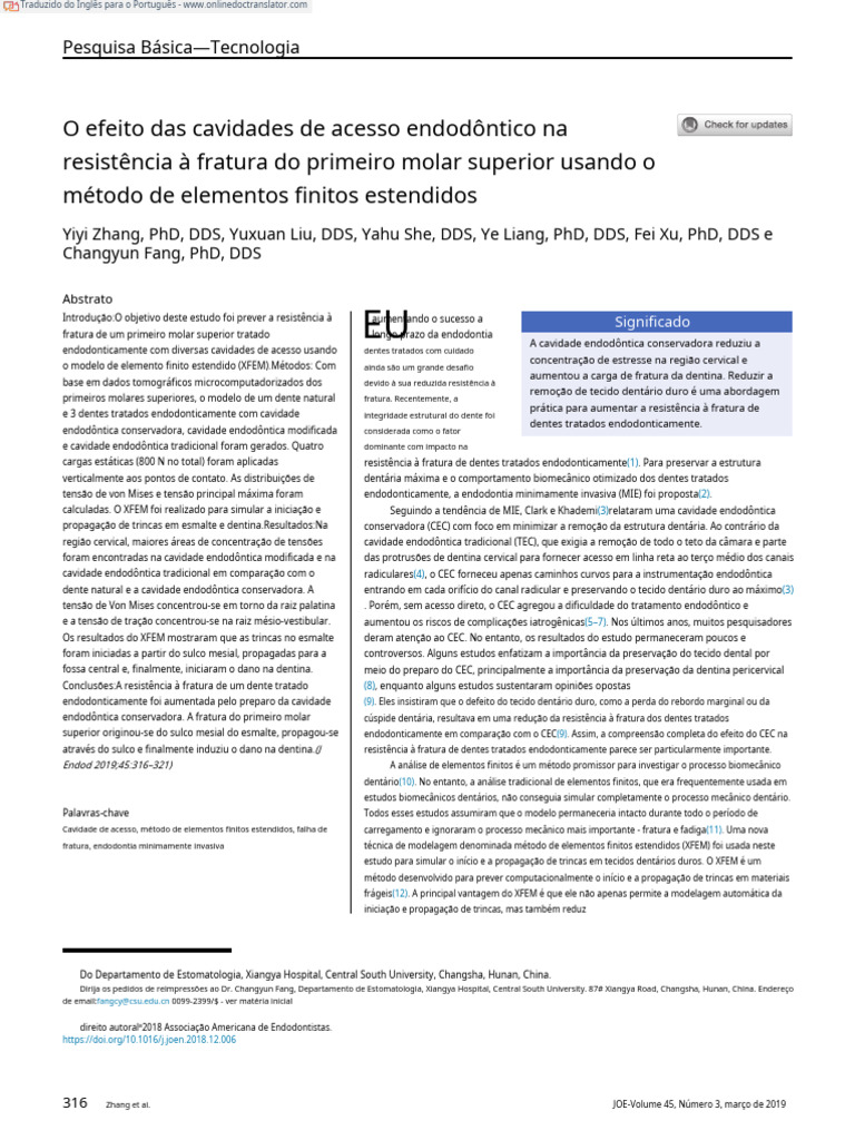 The Effect of Endodontic Access Cavities on Fracture Resistance of ...