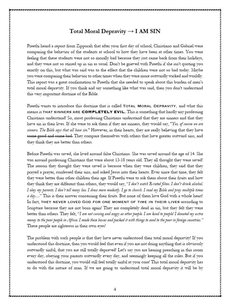 Total Moral Depravity I AM SIN | PDF | Sin | Satan