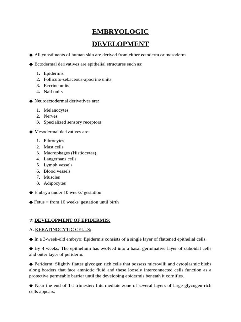 Embryo Logic | PDF | Skin | Epidermis