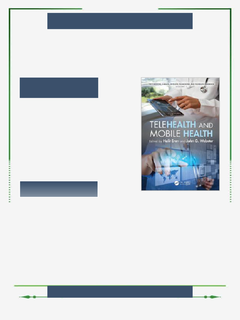 Telehealth and Mobile Health Volume 2 1st Edition Halit Eren (Editor ...