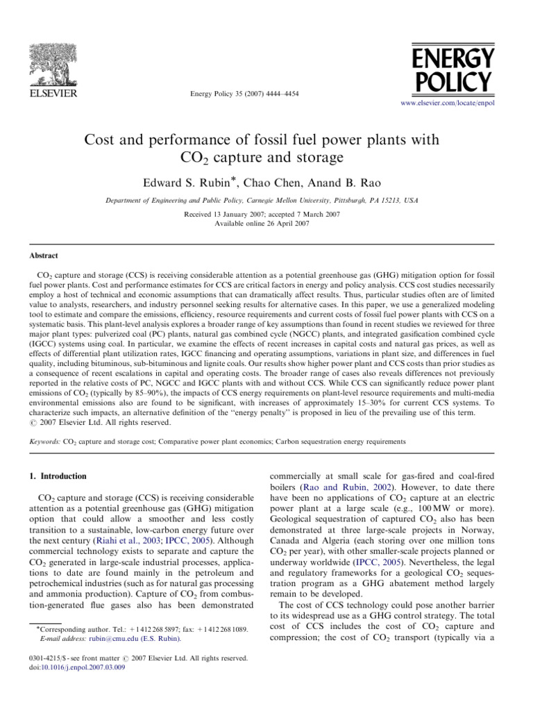 8--[8]Cost and Performance of Fossil Fuel Power Plants With CO2 Capture ...