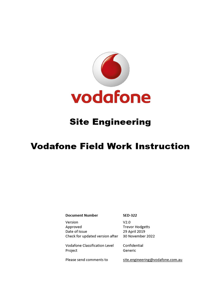 SED-322 Vodafone Field Work Instruction - V2.0 | PDF | Power Supply