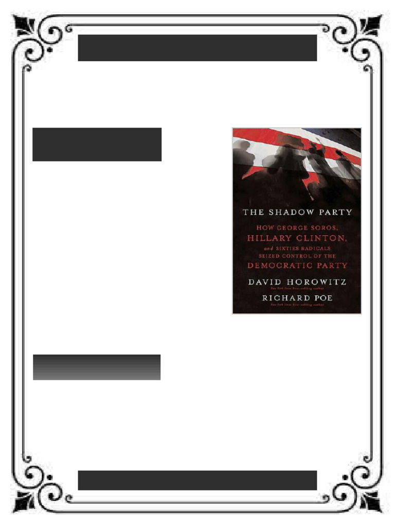 The Shadow Party How George Soros Hillary Clinton and Sixties Radicals ...