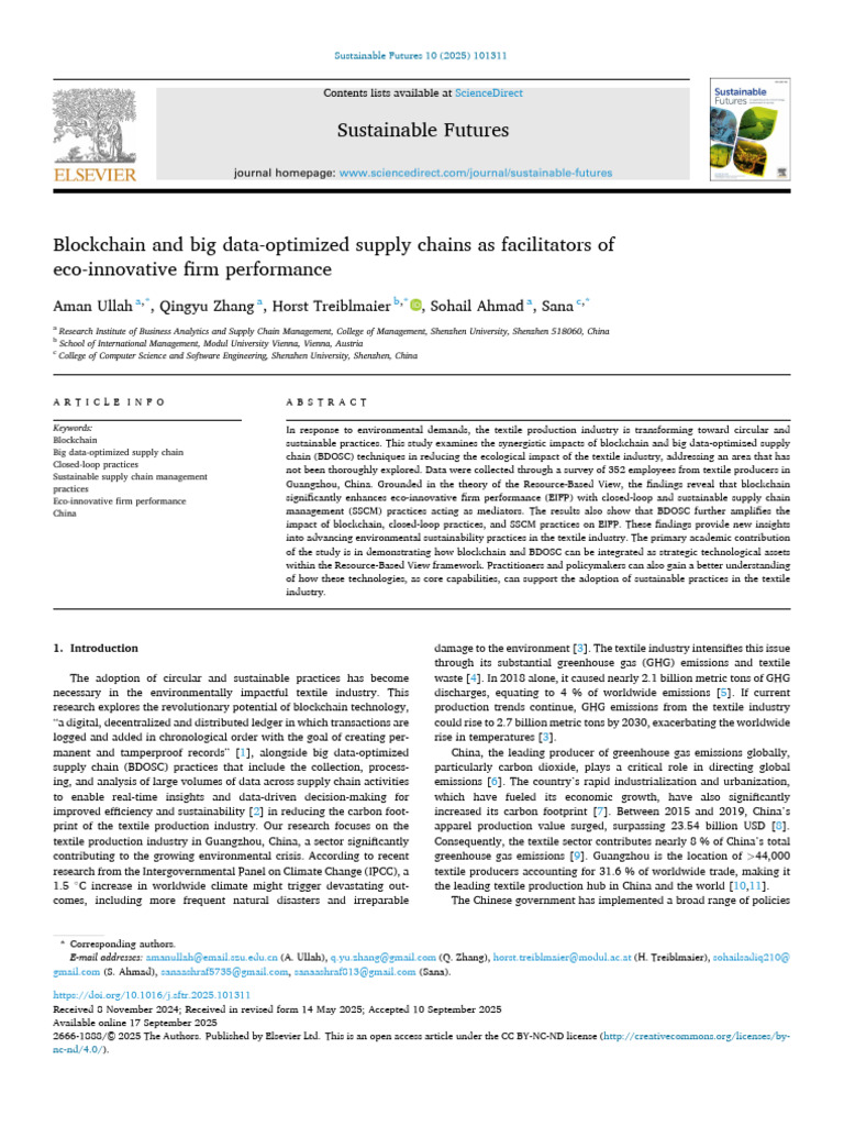 Blockchain and Big Data-optimized Supply Chains as Facilitators Of ...