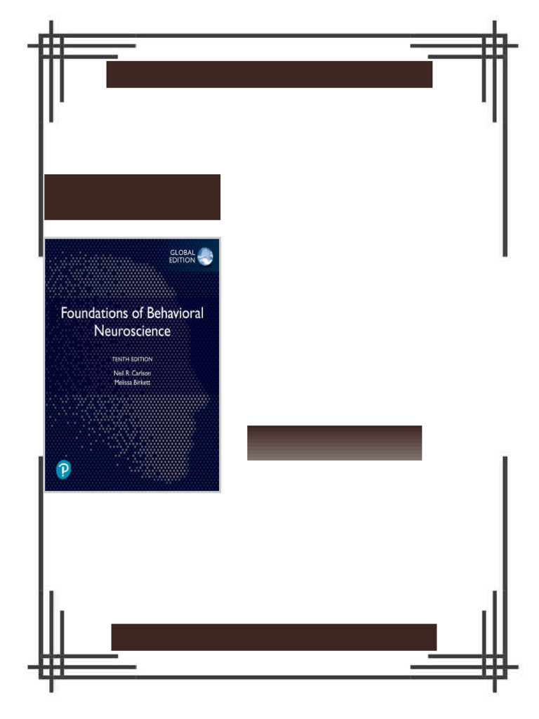 Foundations of Behavioral Neuroscience 10th Edition Neil Carlson eBook ...