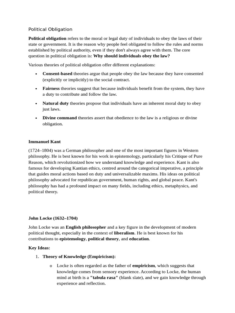 Political Obligation PUNIT | PDF | Anarchism | Immanuel Kant