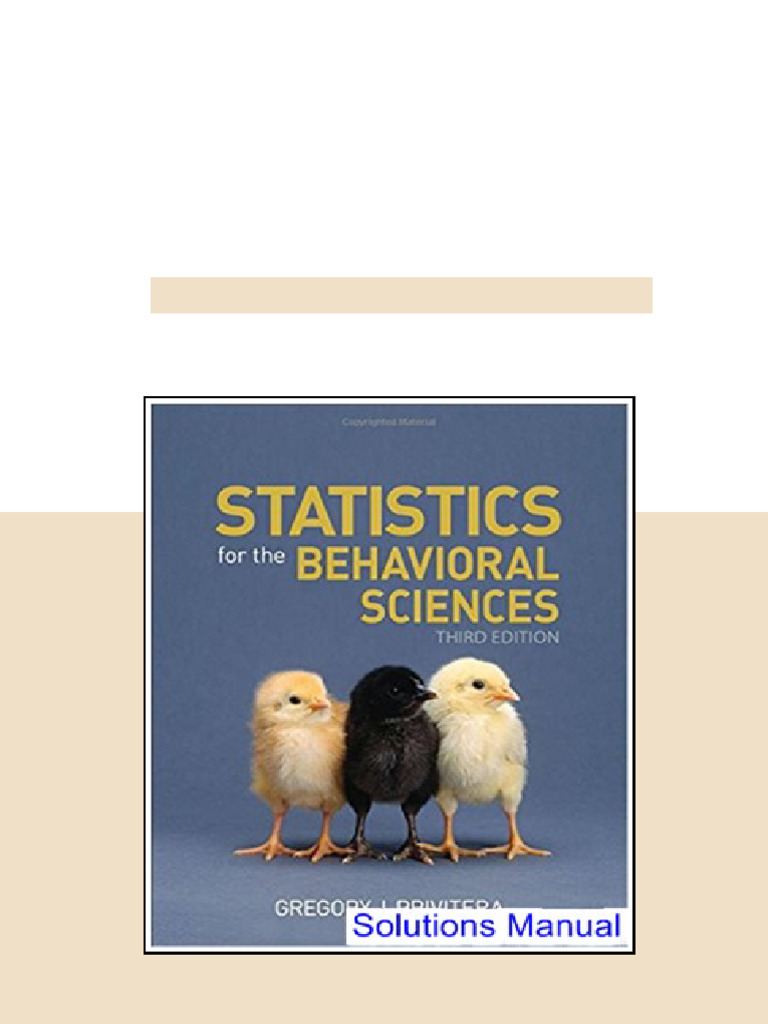 Statistics for the Behavioral Sciences 3rd Edition Privitera Solutions ...
