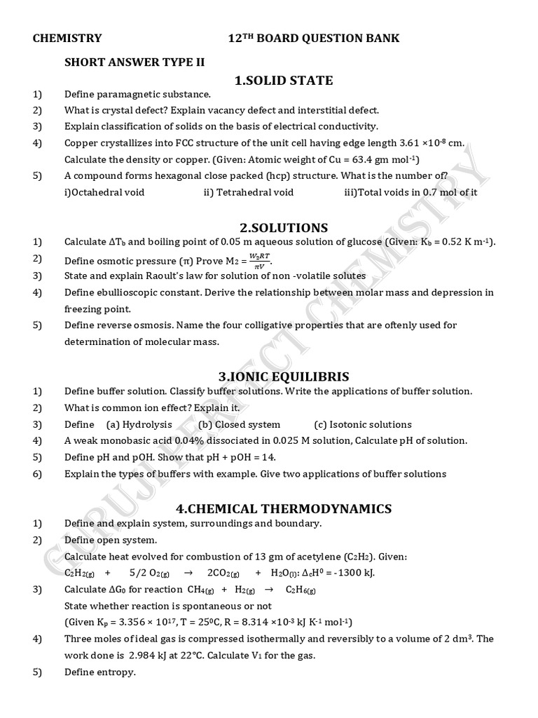 3.Short Answer Type II | PDF | Ether | Aldehyde