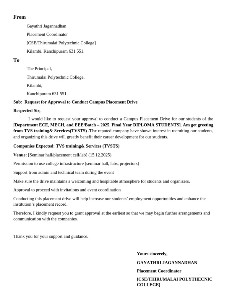 Placement Letter | PDF | Higher Education | Educational Stages