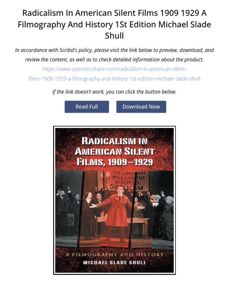 Radicalism in American Silent Films 1909 1929 A Filmography and History ...