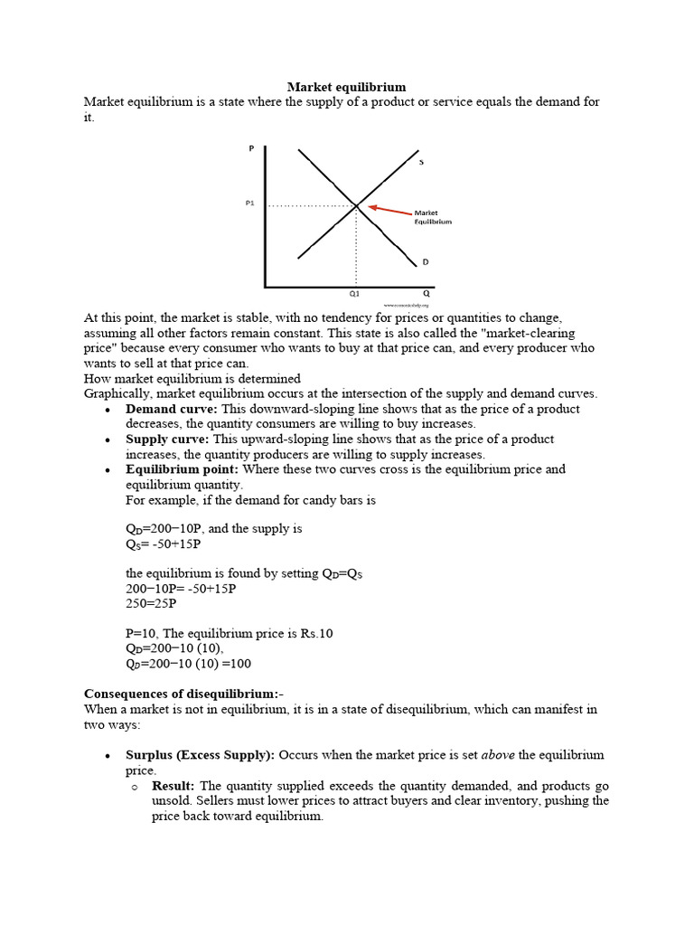 Market Equilibrium | PDF | Economic Equilibrium | Supply (Economics)