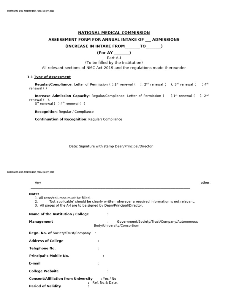 CIMS UG Assessment Form AI | PDF | Curriculum | Medical Education