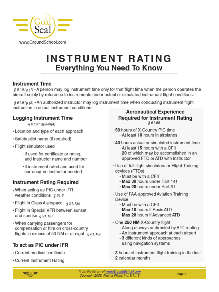 Essential Guide to Instrument Flight Training | PDF | Instrument Flight ...