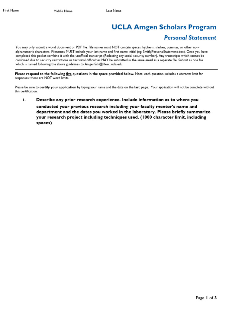 Amgen Application Packet 2025 | PDF